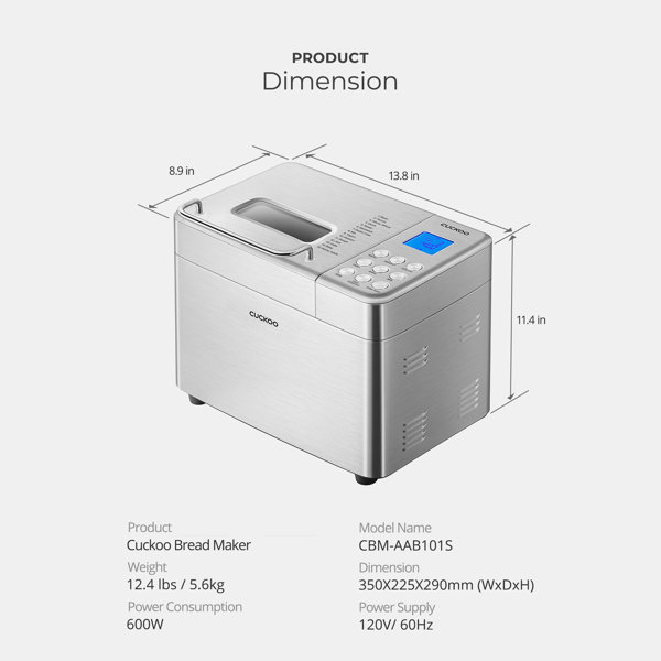 Cuckoo Electronics CUCKOO CBM-AAB101S 2 lb. Multi-Functional Bread ...