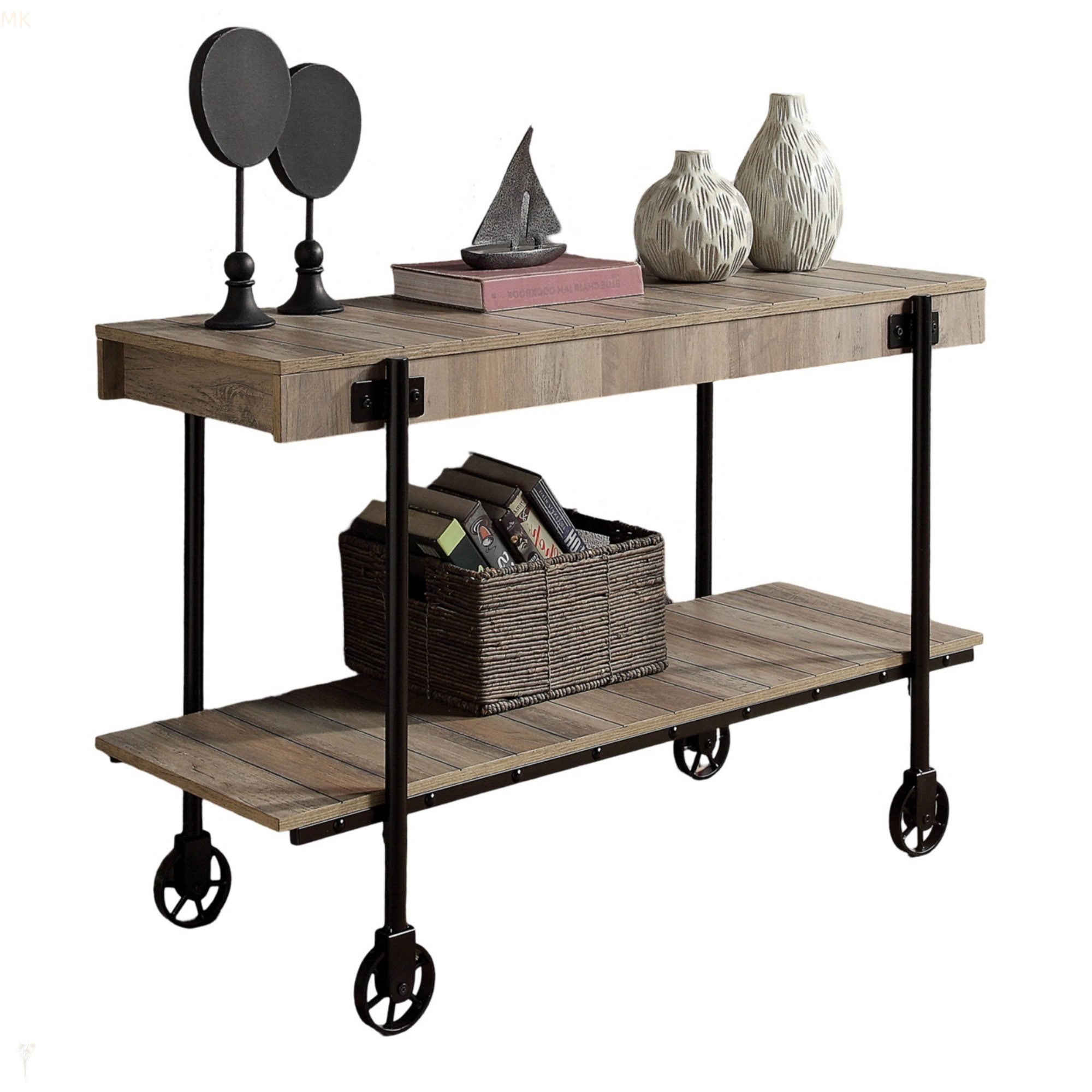 17 Stories Industrial Style Sofa Table Console Table Open Bottom Shelf ...