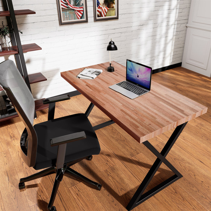 CONSDAN Oak Countertop 25'' W Solid Wood Rectangular Square Edge Table ...