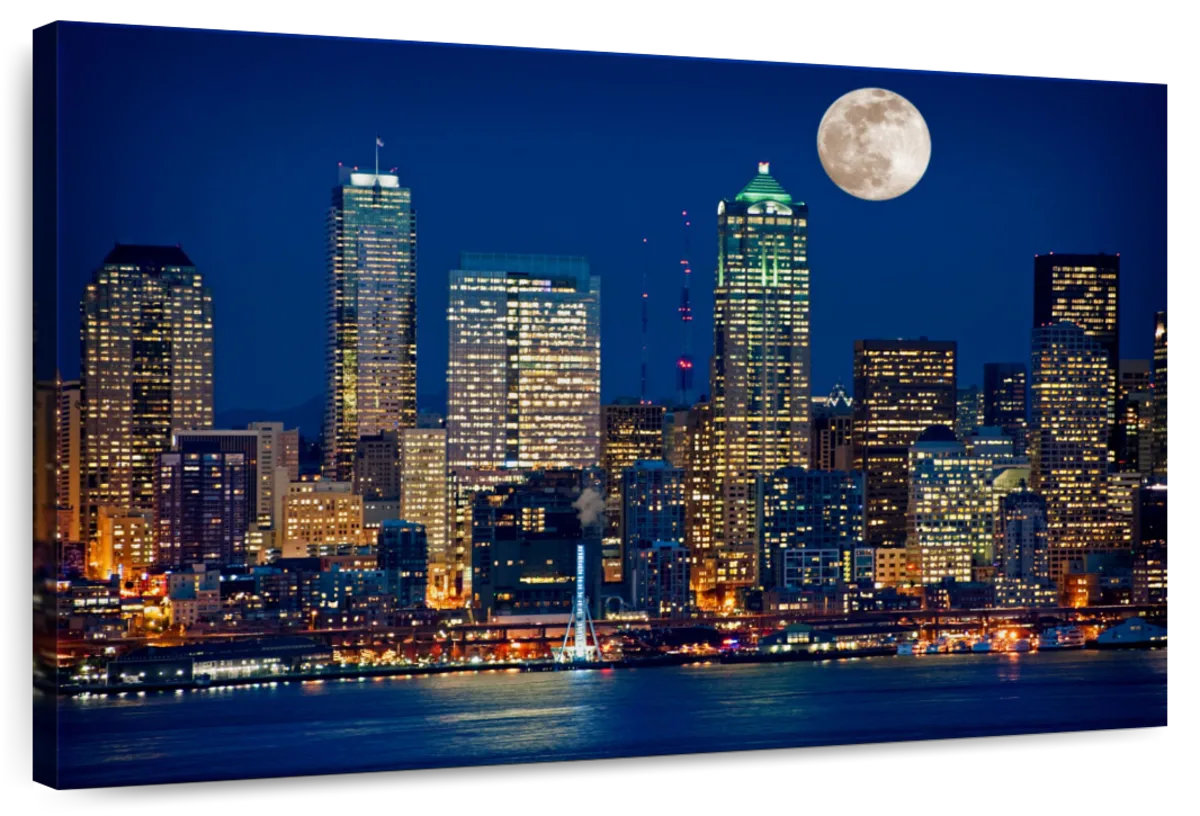 Ebern Designs Kavia Seattle Nightscape | Wayfair