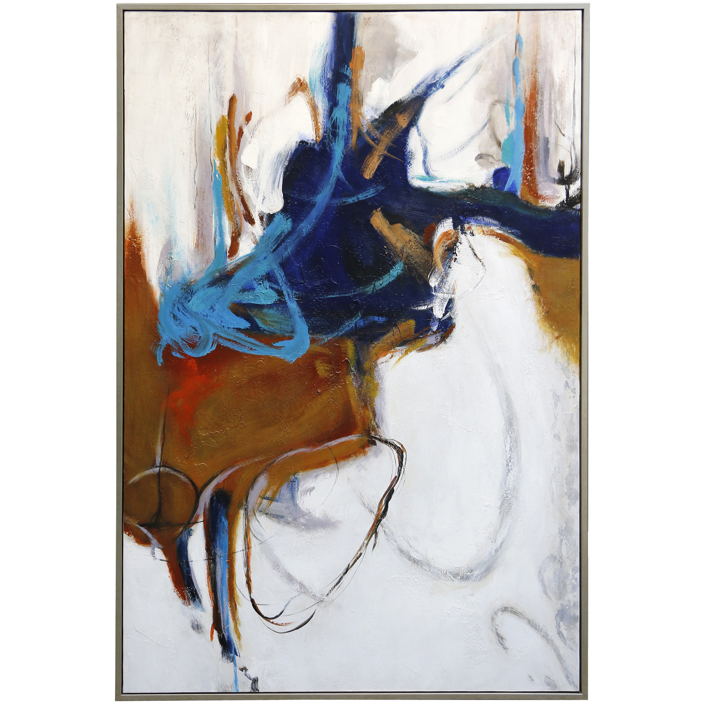 Harp and Finial Threshold Framed Canvas Art - Hand Painted Abstract - 1 ...