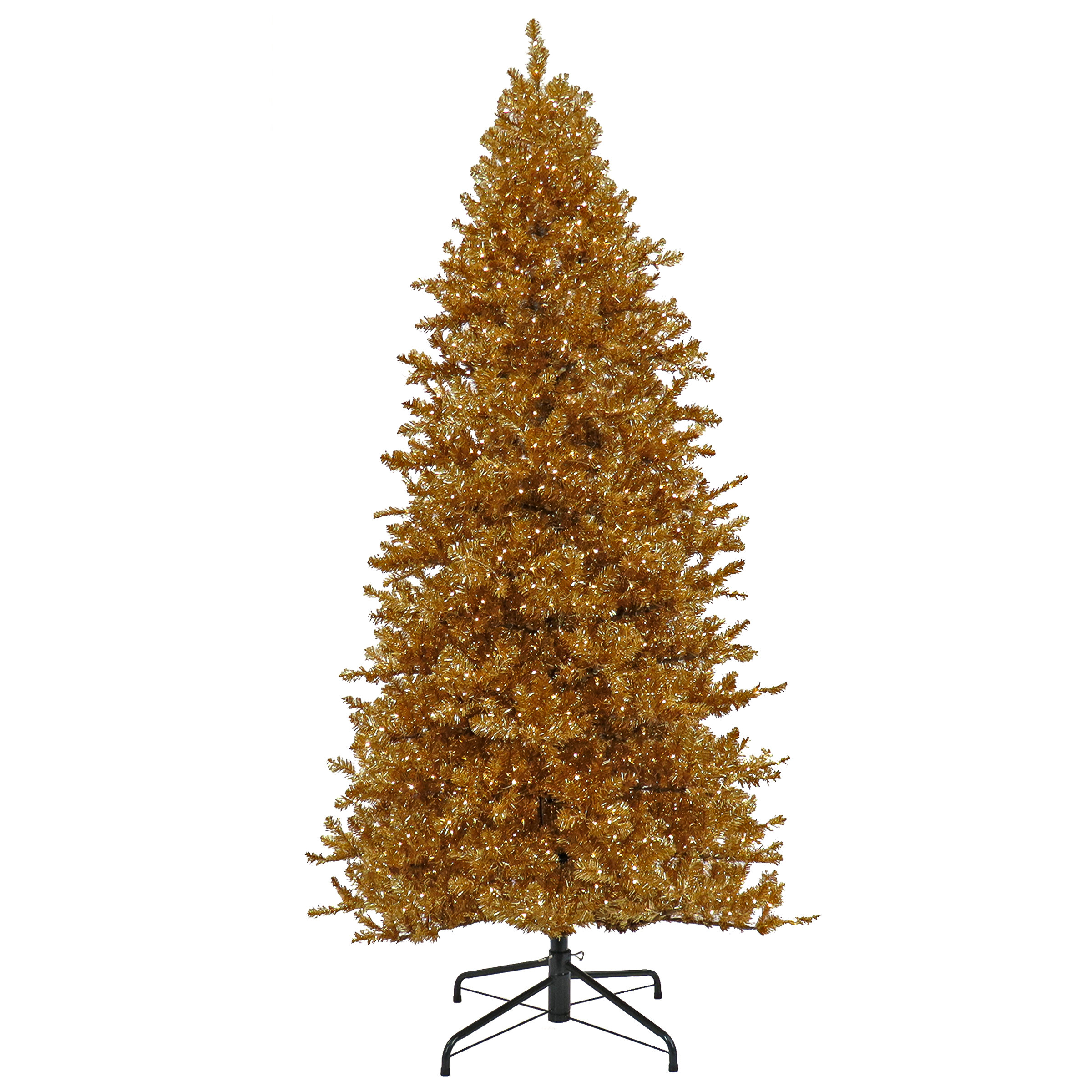 The Holiday Aisle® Pre-Lit Christmas True Gold Metallic Tree | Wayfair