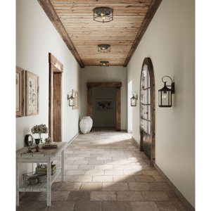 Birch Lane™ Crawley 15.13'' H Beveled Glass Outdoor Wall Lantern ...