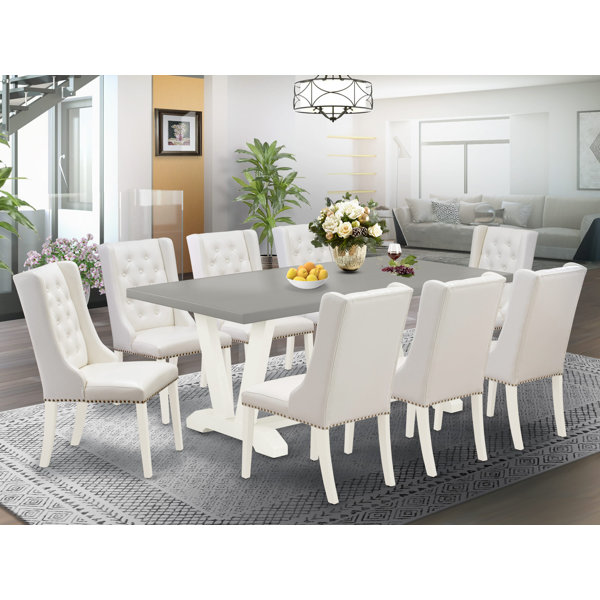 Winston Porter Adron 8 - Person Solid Wood Solid Wood Top Trestle ...