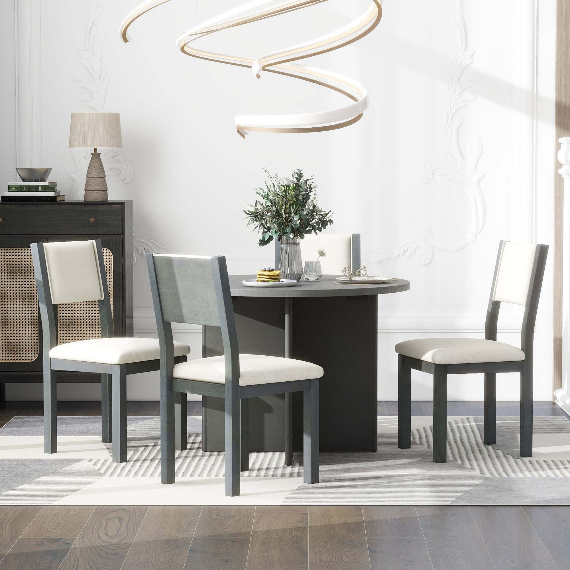 Lark Manor™ 5-Piece Retro Functional Dining Set, 1 Extendable Table ...