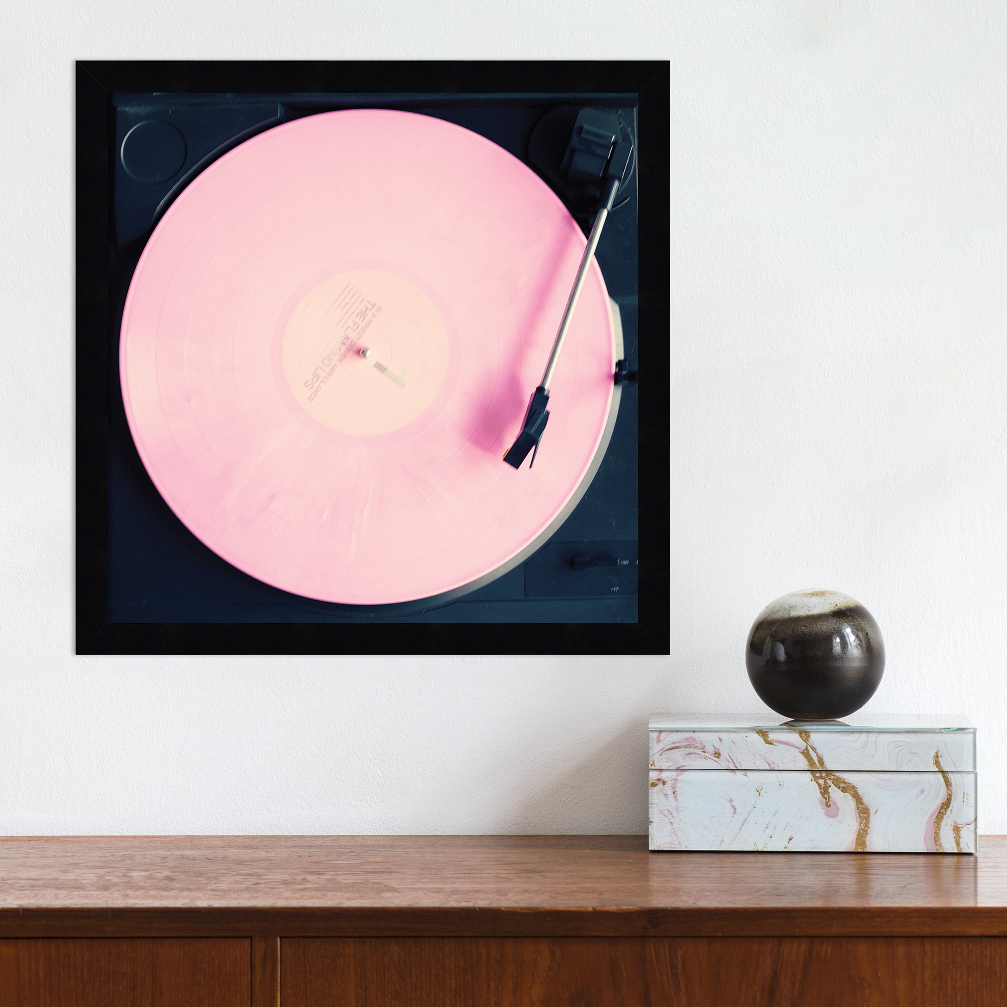 AllModern Pink Record by Caroline Mint - Picture Frame Photograph ...