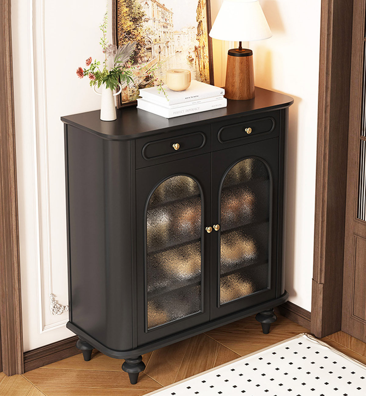 Canora Grey Entrance Shoe Cabinet Retro Storage Shoe Cabinet | Wayfair