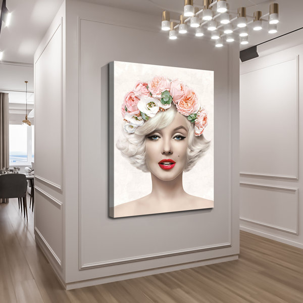 Everly Quinn " Marilyn Monroe With Garland " Painting Print | Wayfair