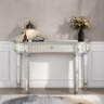 House of Hampton Half-moon Mirrored Console Table With Fluted Glass And ...