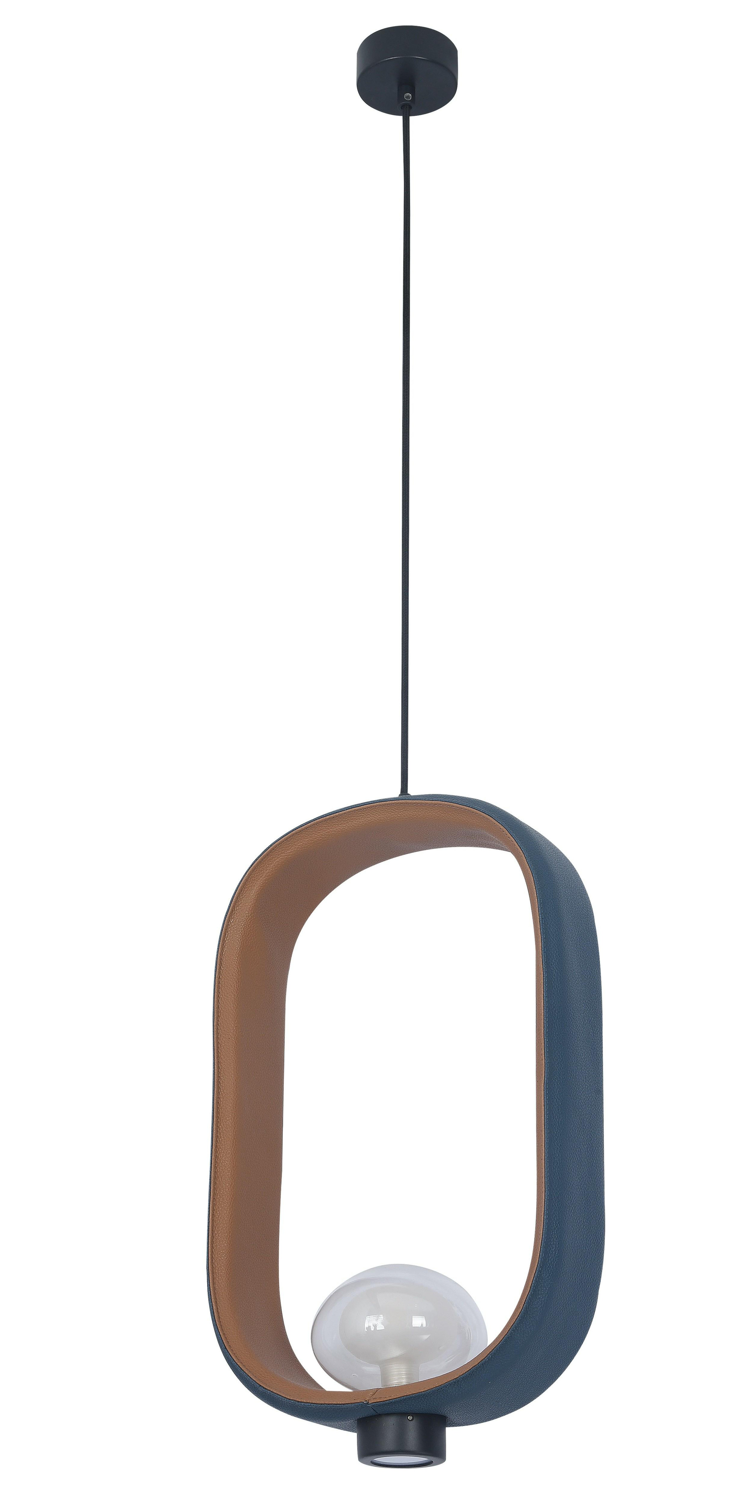 Wrought Studio™ Landgraf 1 - Light Brown and Blue Metal Pendant | Wayfair