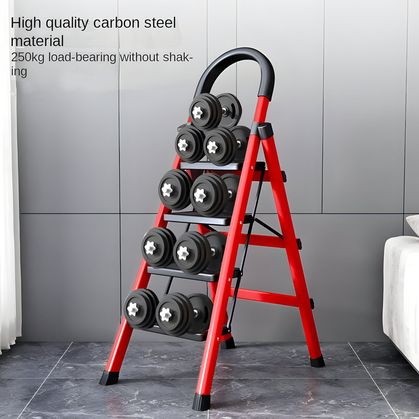 WFX Utility™ Heavy-Duty Folding Step Ladder, 4 Ft Aluminum Multi ...