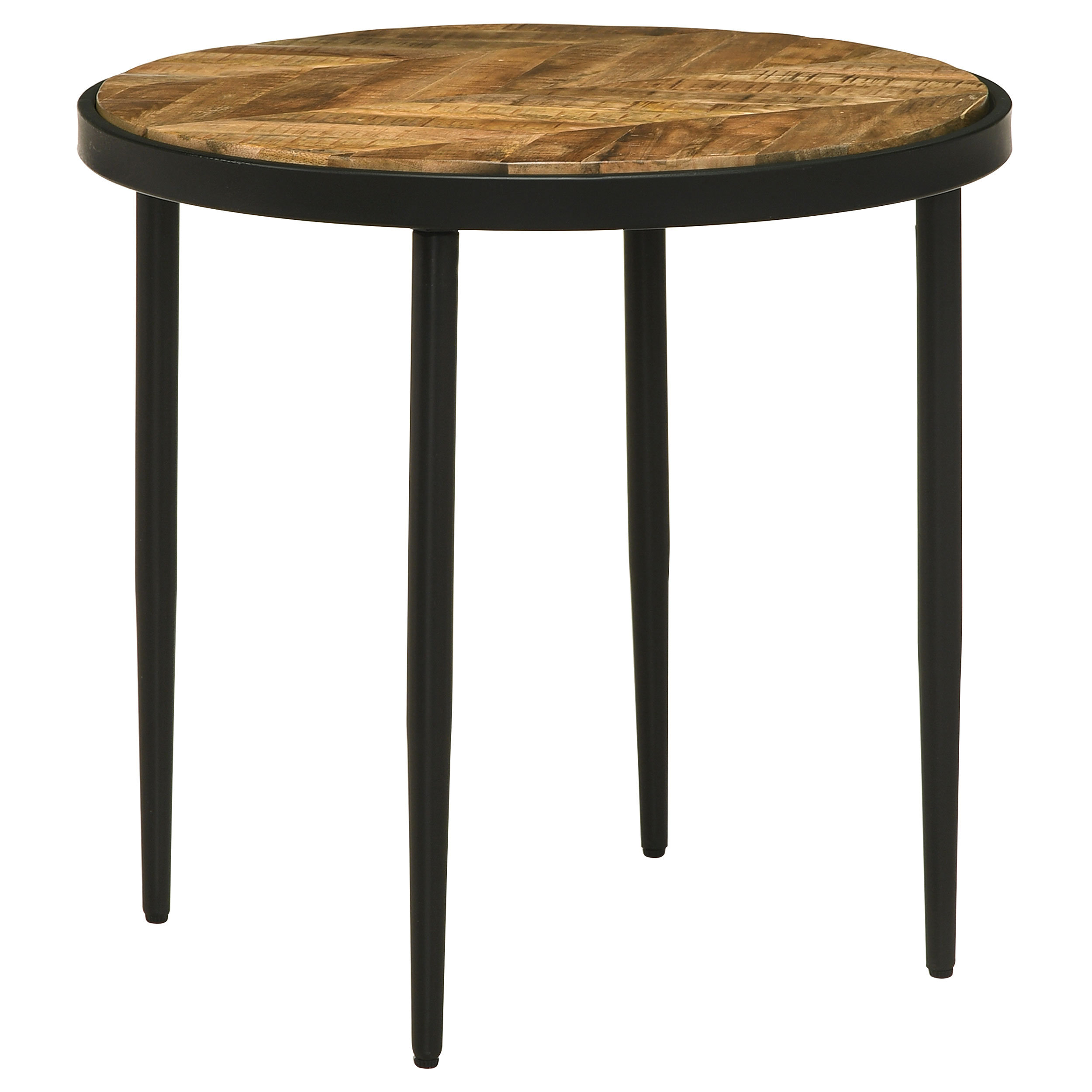 17 Stories Stylish Ernesto Round Wood Top Side Table Natural Mango And ...