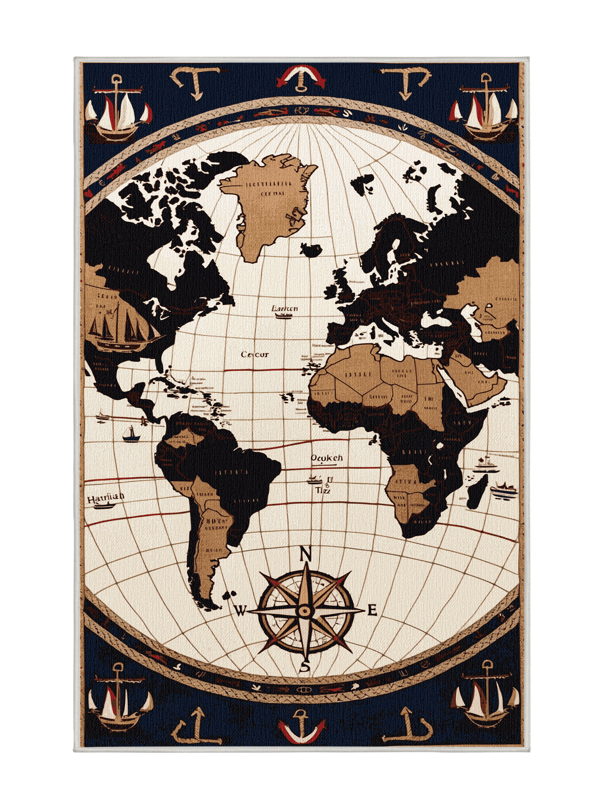 Longshore Tides Washable Trading routes Nautical Area Rug | Wayfair