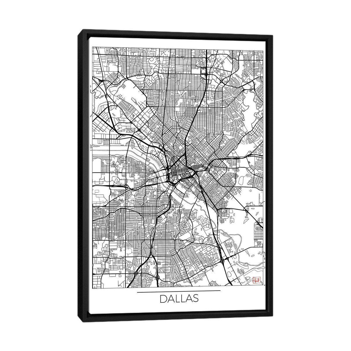 East Urban Home 'Dallas Minimal Urban Blueprint Map' Graphic Art Print ...