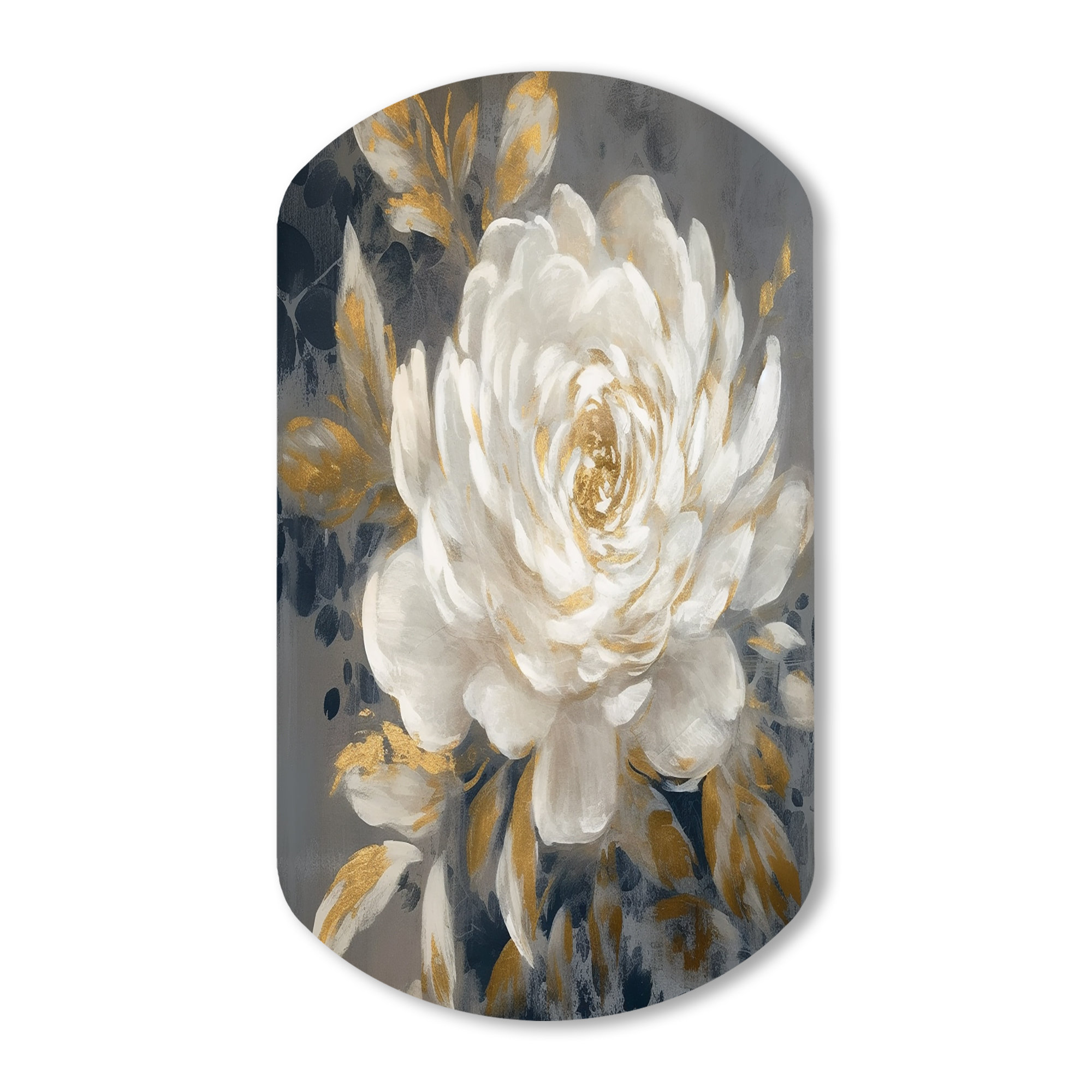 Lark Manor Emotions Of White Gold Peony Flower II - Peonies Cylinder ...