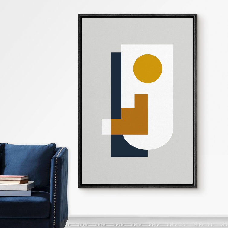 SIGNLEADER Gold, White & Dark Polygon Display Geometric Shapes Framed ...