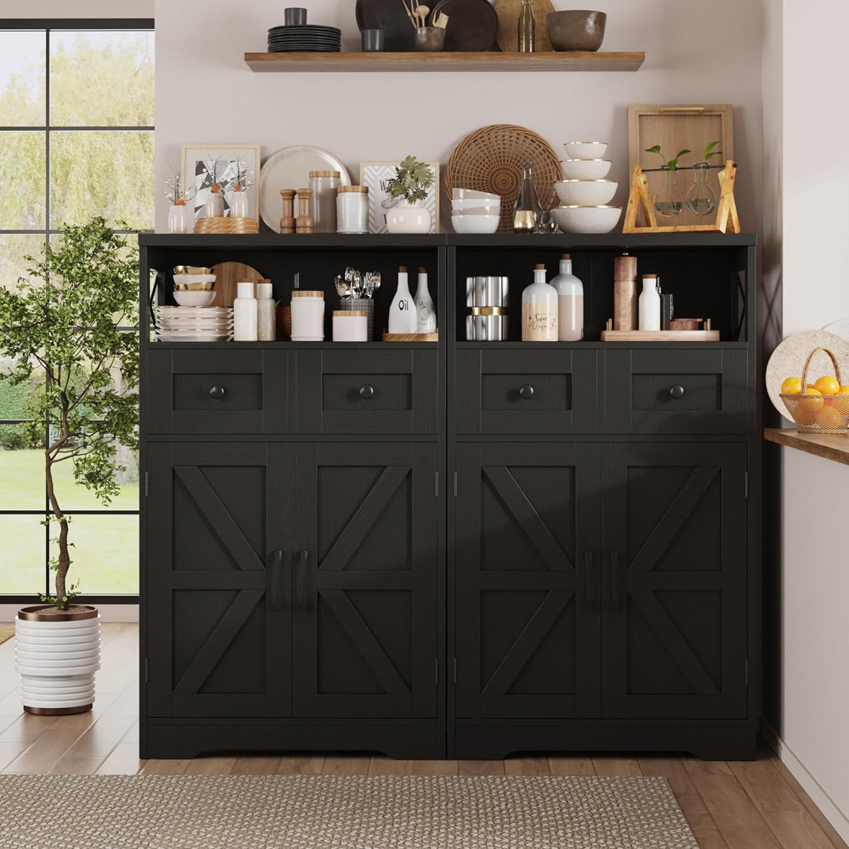 Winston Porter Storage Cabinet With Doors And Drawers & Reviews | Wayfair