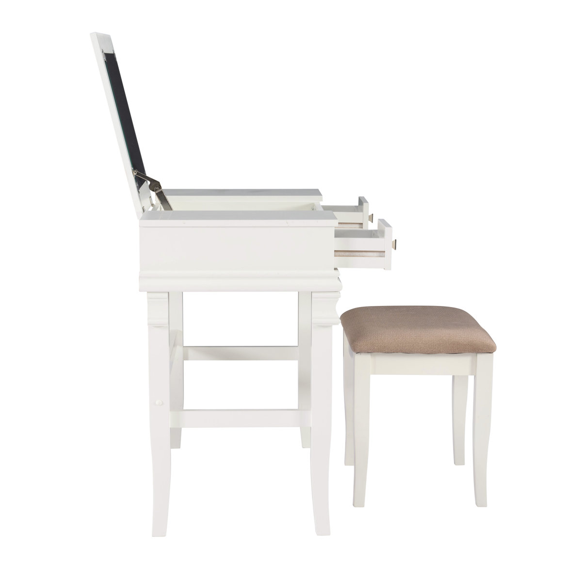 Alcott Hill Angela Vanity Set with Stool and Mirror & Reviews - Wayfair ...