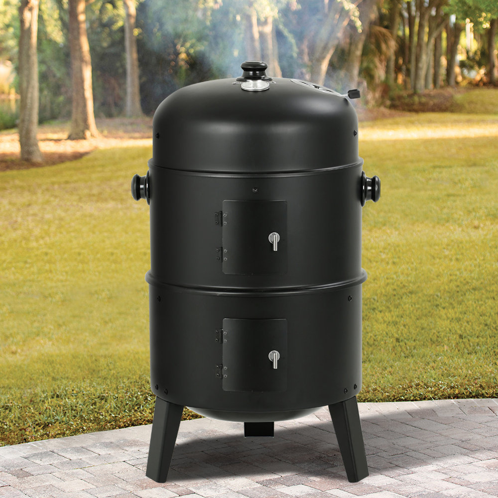 Mastercook Vertical Charcoal Portable 348 Square Inches Smoker & Grill ...