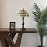 Canora Grey Bernfried Tiffany Style Table Lamp Gold Stained Glass ...