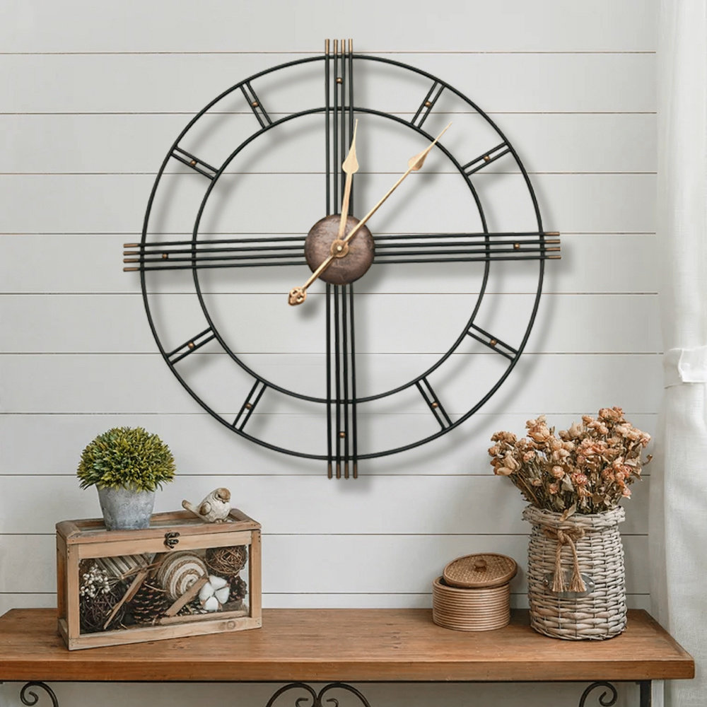 17 Stories Aeryk 60cm Silent Modern Oversized Decorative Cut Out Metal ...