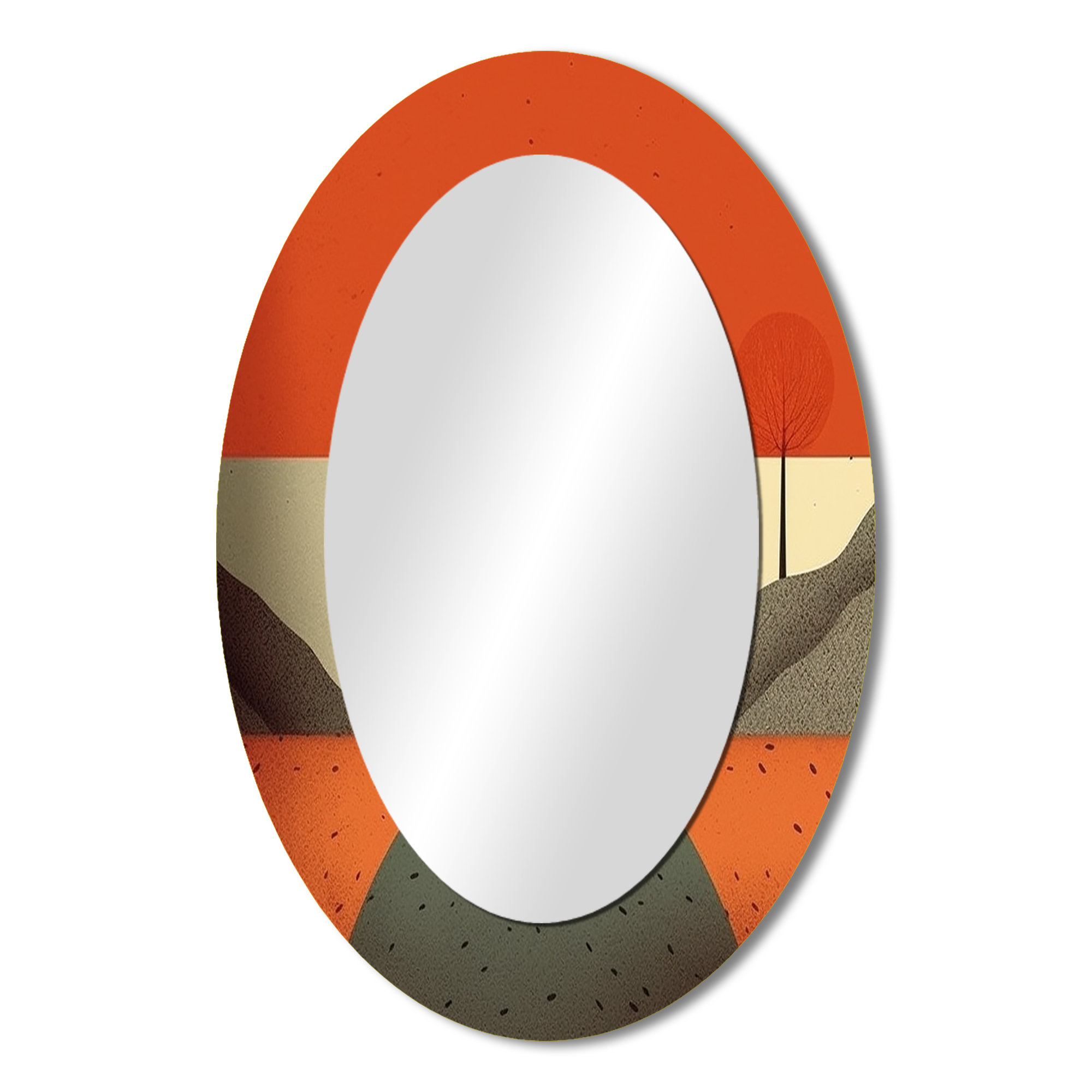 Dakota Fields Minimalism Solidate Landscape IV - Large Oval Wall Mirror ...