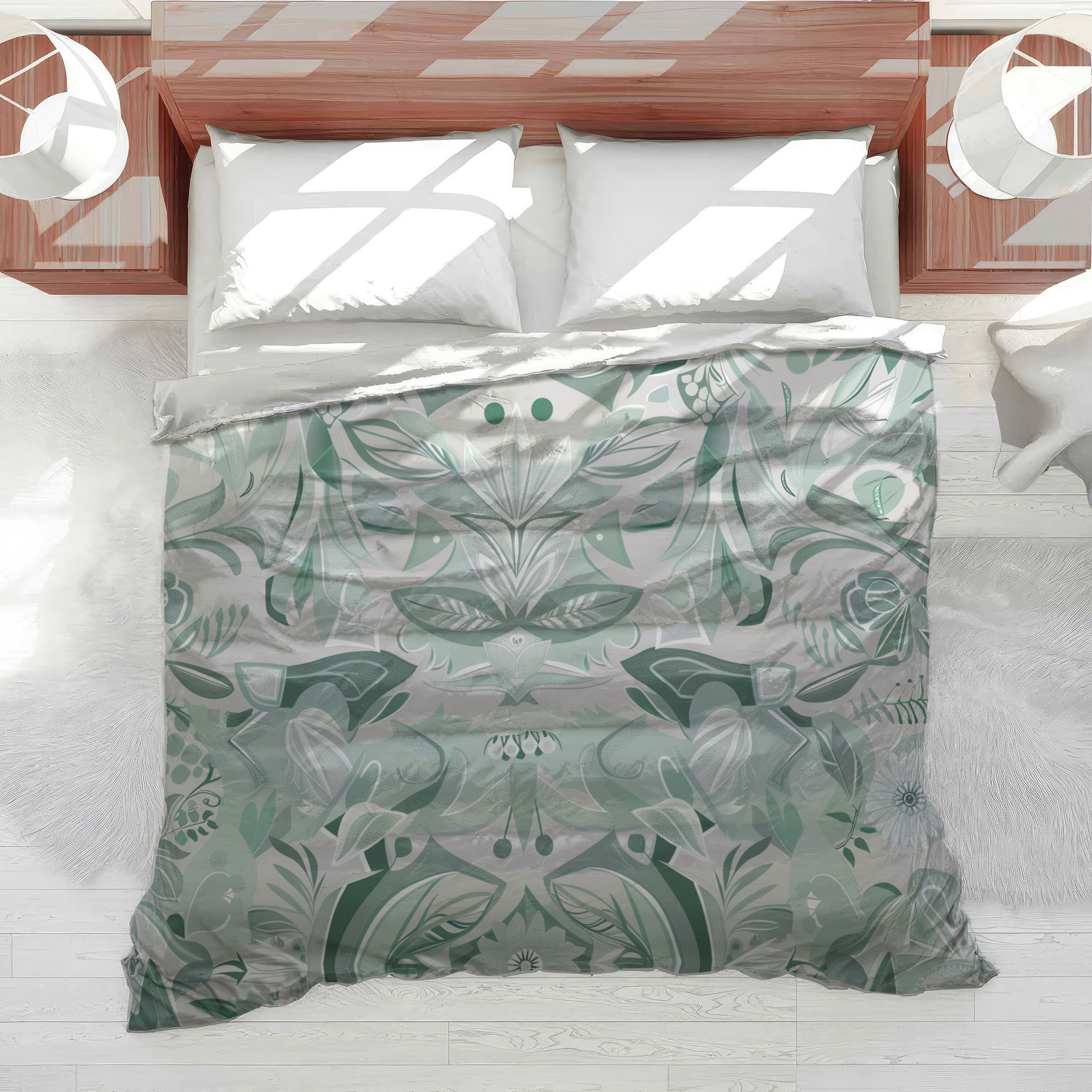VisionDecor Floral motif Bedding Botanical Duvet Cover Art Nouveau ...