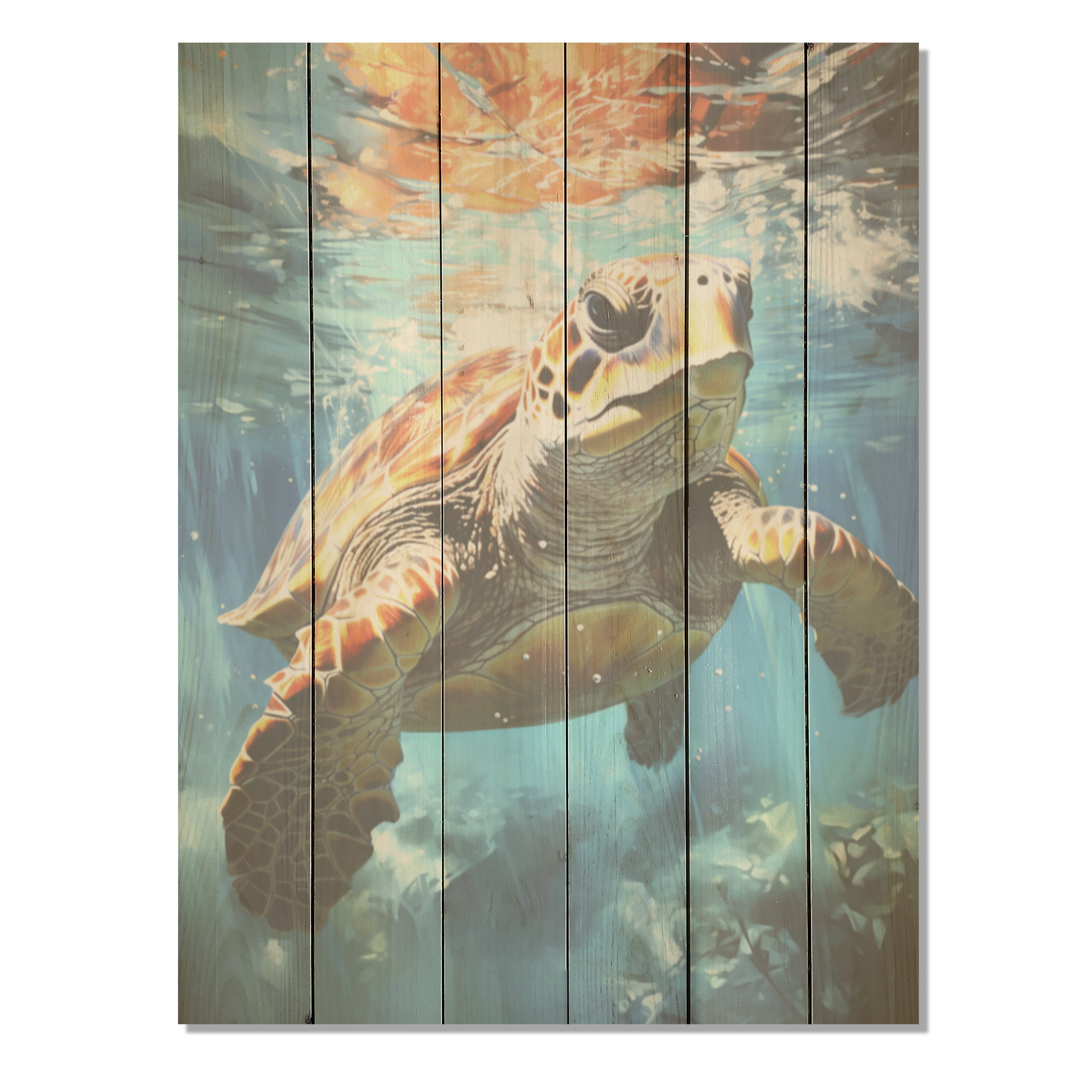 Ophelia & Co. Tranquilty Of A Turtle In A Dream I - Turtle Wood Panel ...