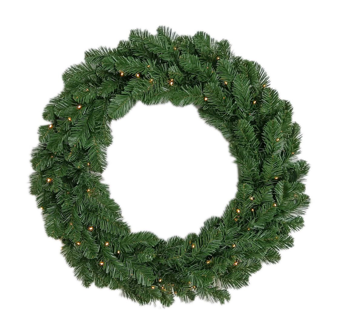 BOSK EVERGREEN - 36 Inch Wreath with 100 8 Function Lights | Wayfair.co.uk