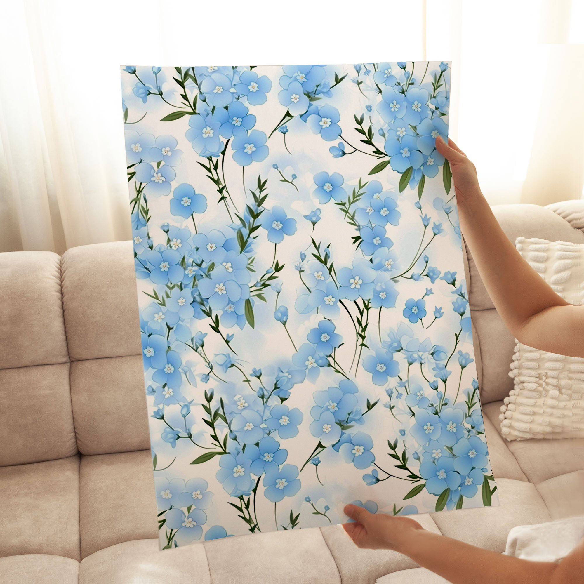 Winston Porter Floral Blue Flower Cottagecore Pattern XIII Cottage ...