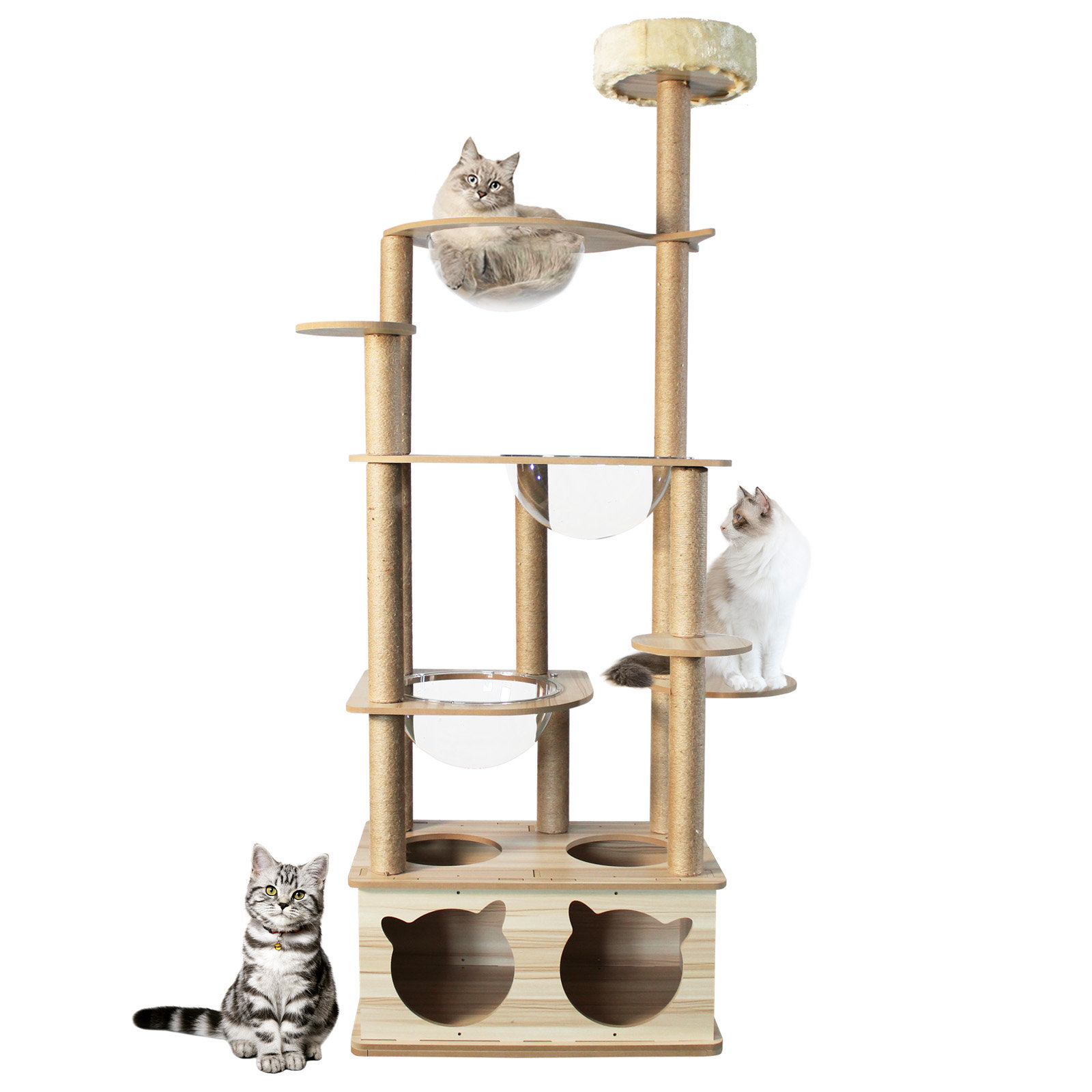 Tucker Murphy Pet™ 71''Tall Modern Wooden Cat Tree, with Scratching ...