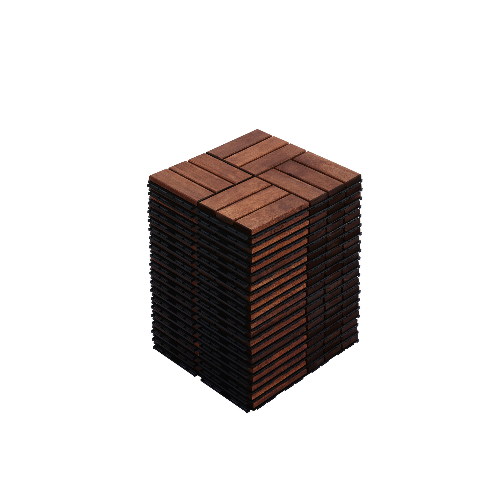 Element Ace Interlocking Acacia Hardwood Deck Tiles with Checkerboard ...