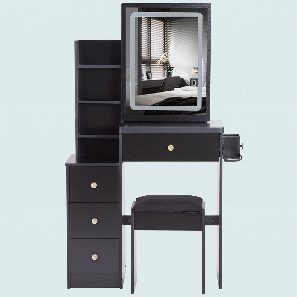 SEIBAIHO 29.2" Small Size Left Bedside Cabinet Vanity Table Cushioned ...