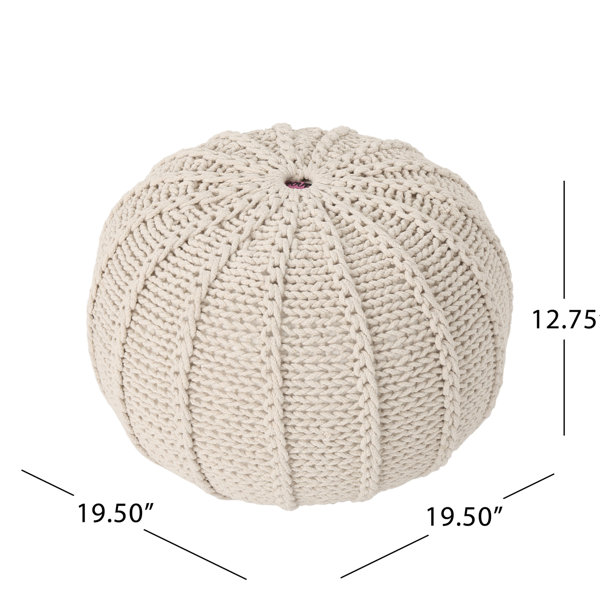 Dakota Fields Cotton Knitted Round Pouf, Design - & Floor Seat, 200lb ...
