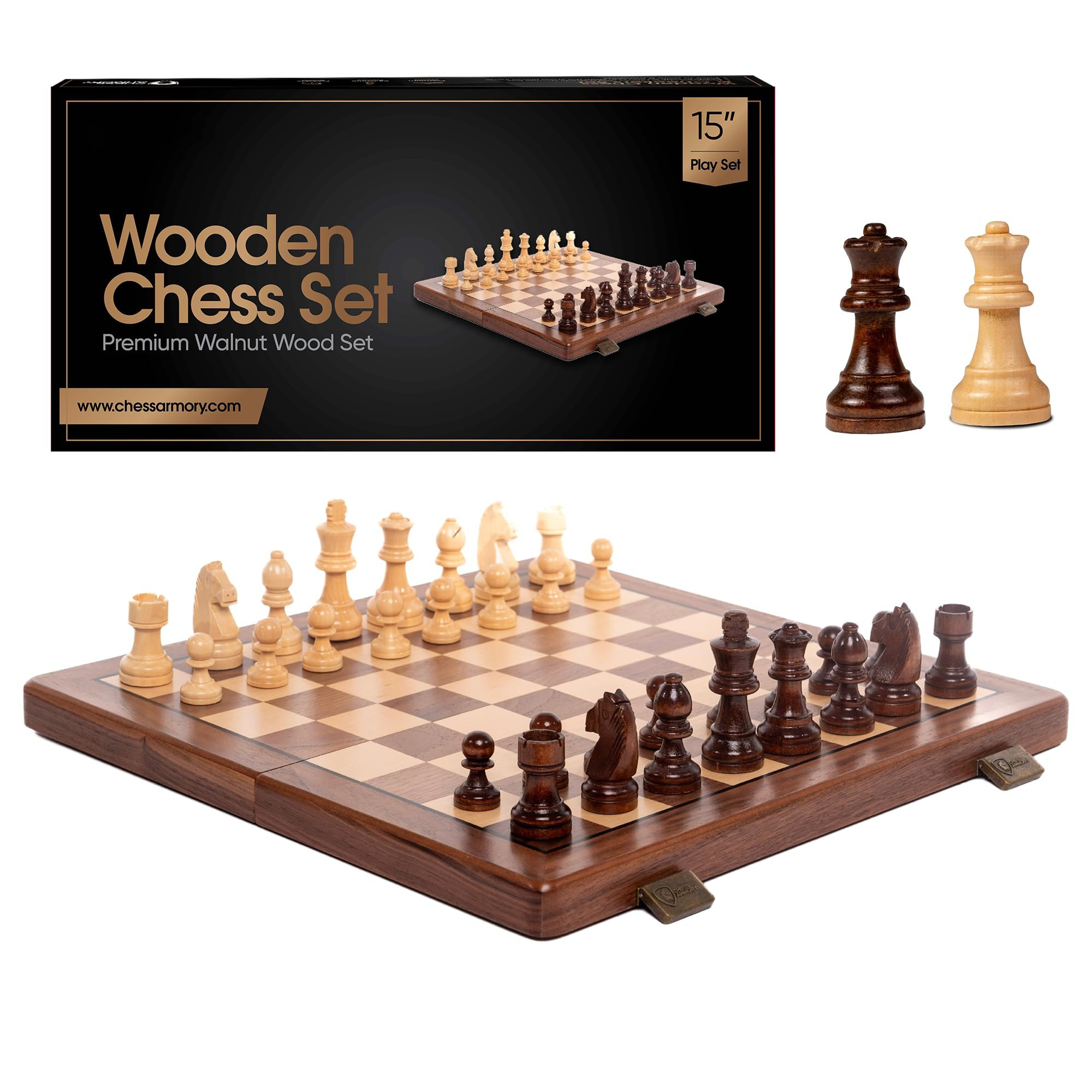 UNIVERSAL WINDOW SOLUTIONS Premium Chess Set - Wooden Board Game With A ...