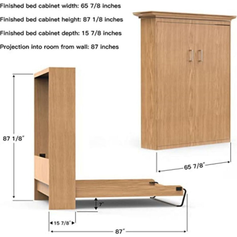 HomLux Deluxe Murphy Bed Hardware DIY Kit, Alloy Steel, Black & Reviews ...