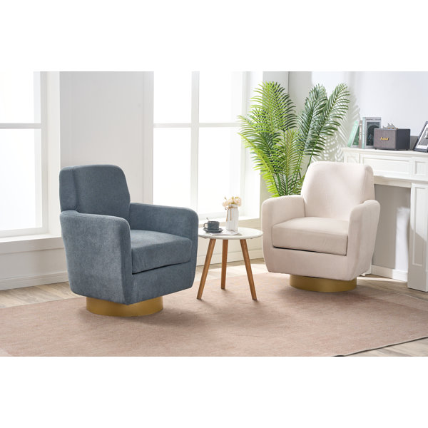 Mercer41 Jace 360-Degree Rotating Cotton Linen Accent Chair | Wayfair