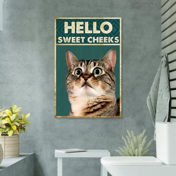 Trinx Tabby Cat Hello Sweet Cheeks 2 - 1 Piece Rectangle Graphic Art ...