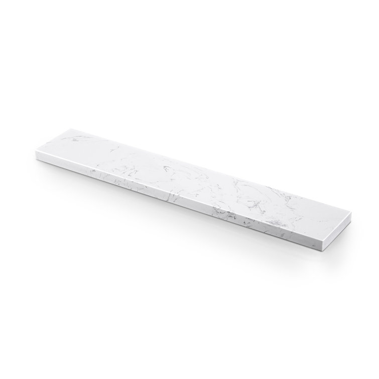 PROOX 21.25" Wide White Engineered Stone Side Splash For Vanity Sink ...