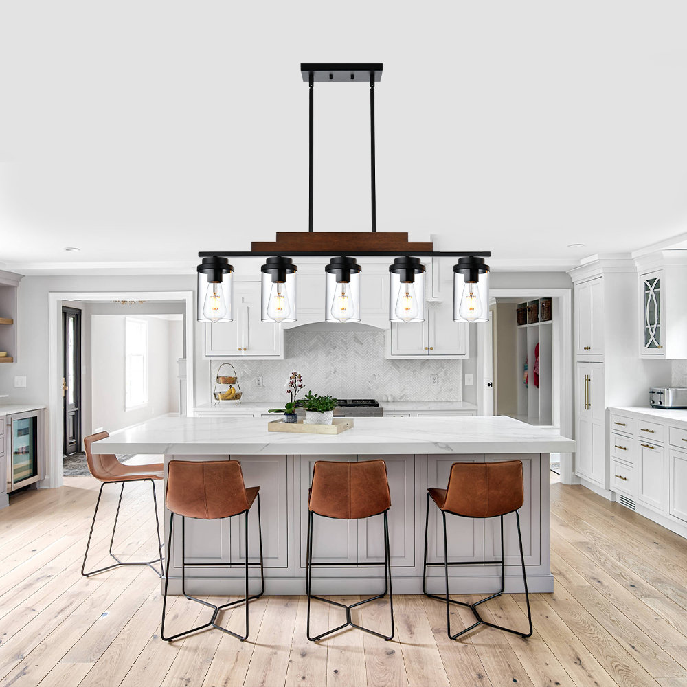 Breakwater Bay Tybalt 5 - Light Matte Black Kitchen Island Pendant ...