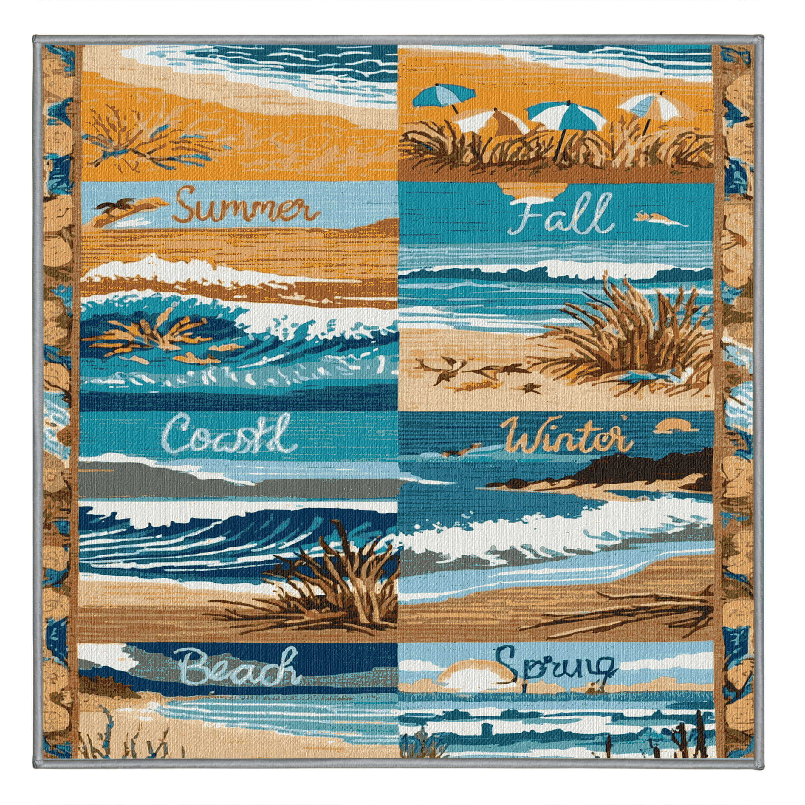 Rosecliff Heights Washable Beach Calendar Elite Coastal Area Rug | Wayfair