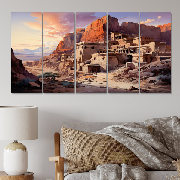 Ebern Designs Egypt Valley Of Kings On Canvas 5 Pieces Print - Wayfair ...