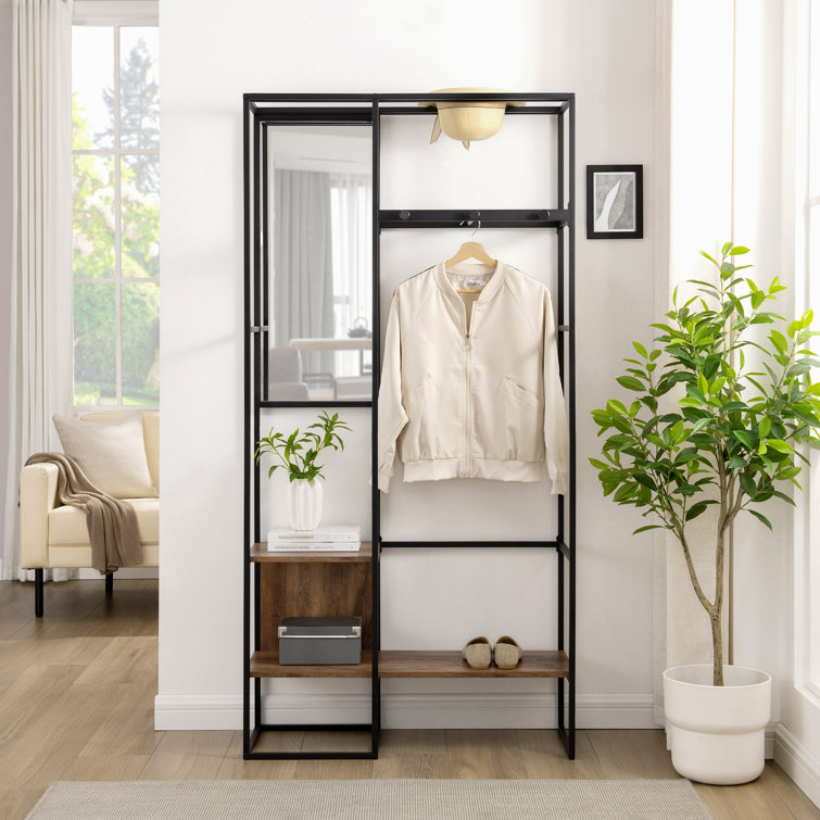17 Stories Hall Tree 35'' Wide with Shoe Storage | Wayfair