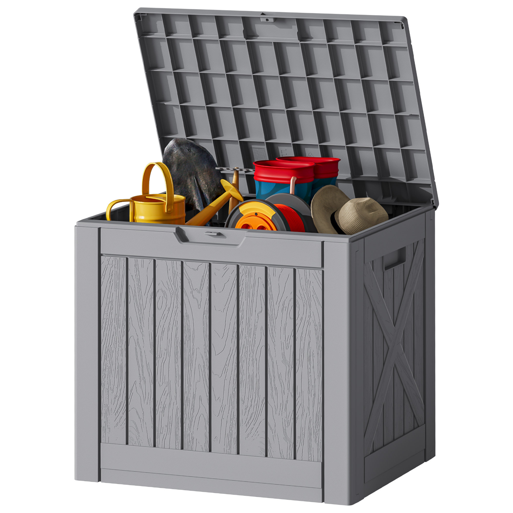 Furmax 40 Gallon Outdoor Indoor Resin Deck Box And Waterproof Package ...