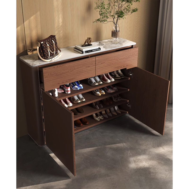 Rite Treasure 39.37" Brown Rectangular Solid Wood Shoe Storage | Wayfair