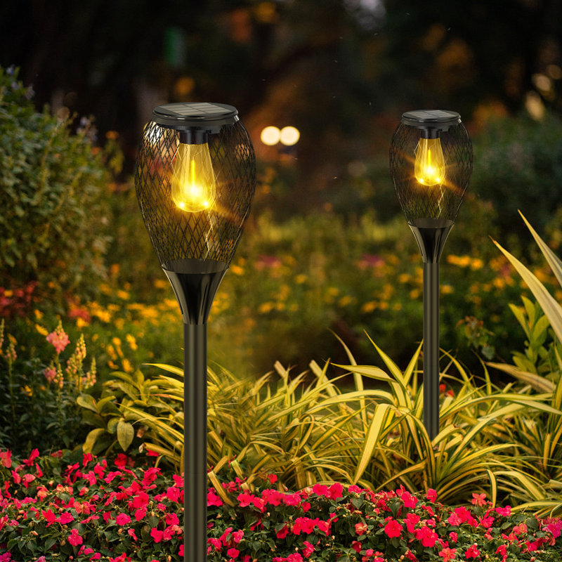 NENRENT Black Low Voltage Solar Powered Integrated LED Pathway Light ...