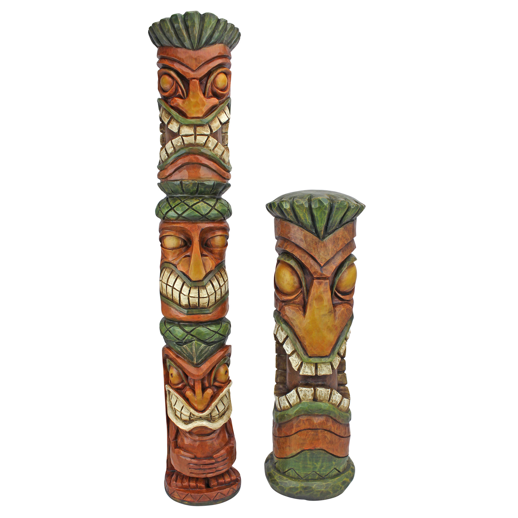 Design Toscano 2 Piece Aloha Hawaii Tiki Moai Statue Set & Reviews ...