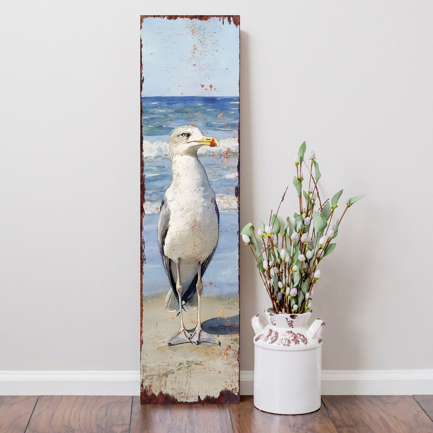 Dovecove Ocean Seagull Porch Sign | Wooden Entryway Decor | UV Print ...