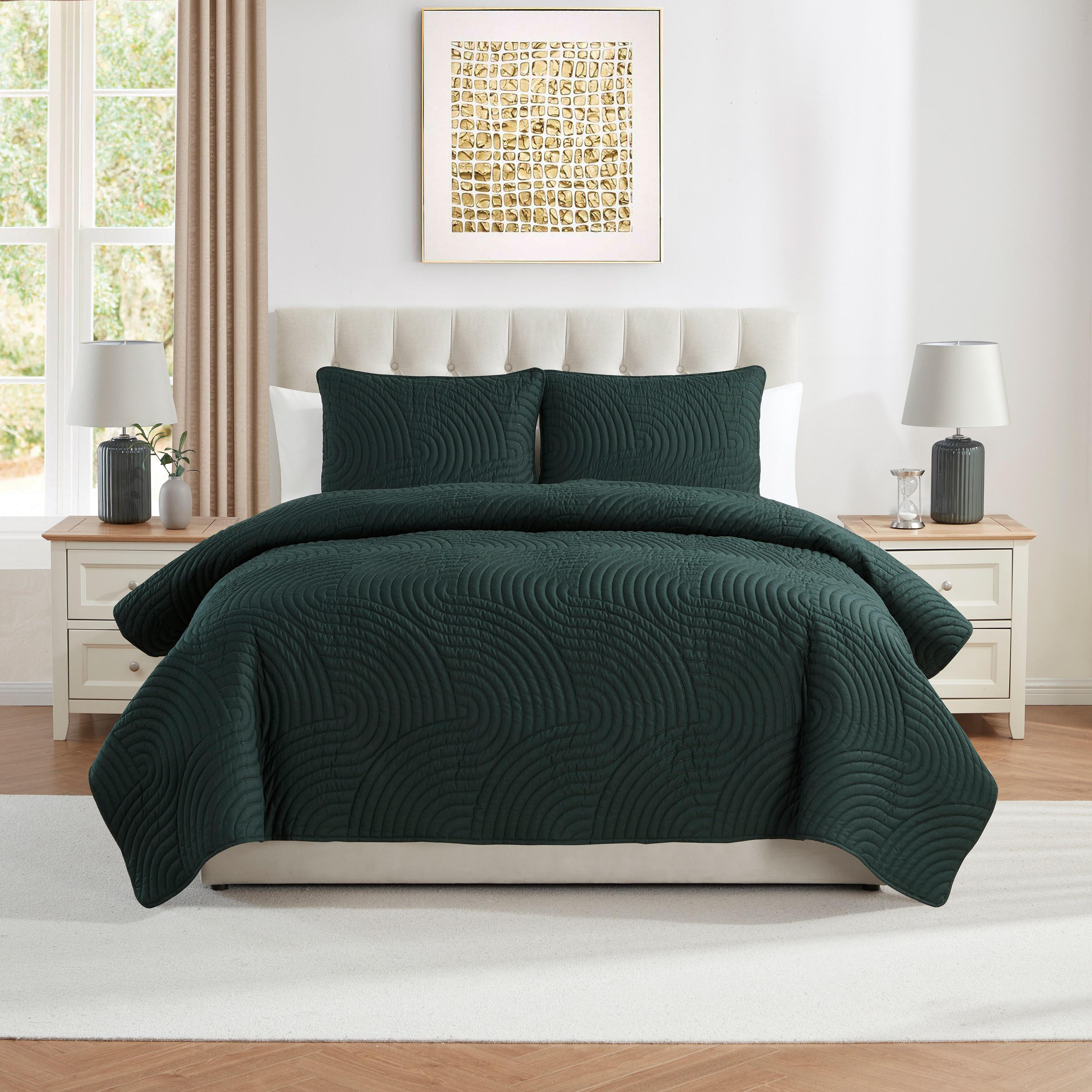 VCNY Sands 3-Piece Curved Pinsonic Textured Quilt Set & Reviews | Wayfair