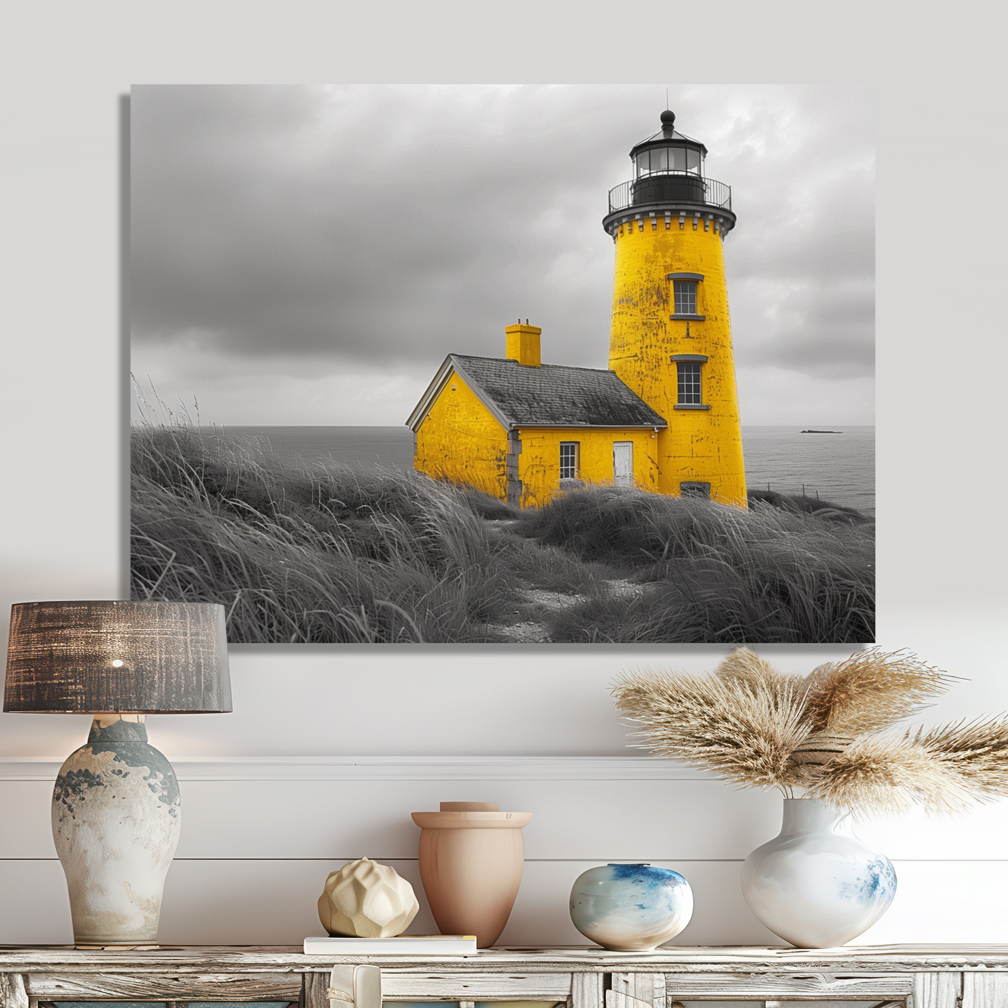 Breakwater Bay Yellow monochrome Lighthouse photo in Canada II ...
